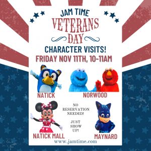 Veterans Day Character Visits at Jam Time - Norwood (Tips, Local Guide)